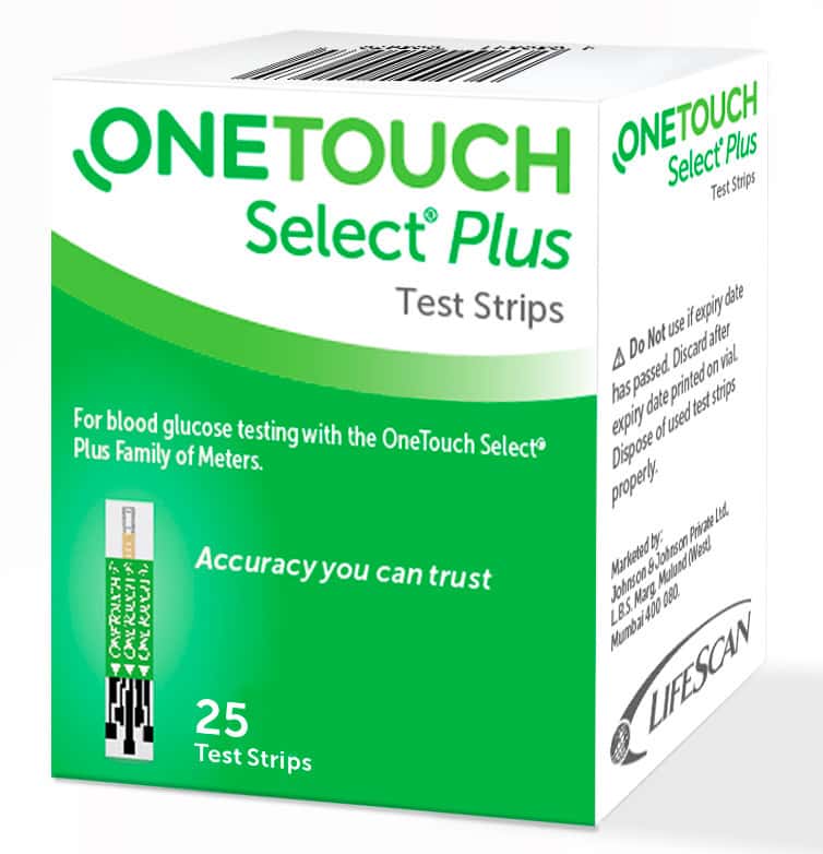 Buy One Touch Select Plus Simple Glucometer Test Strips Box Of 25 