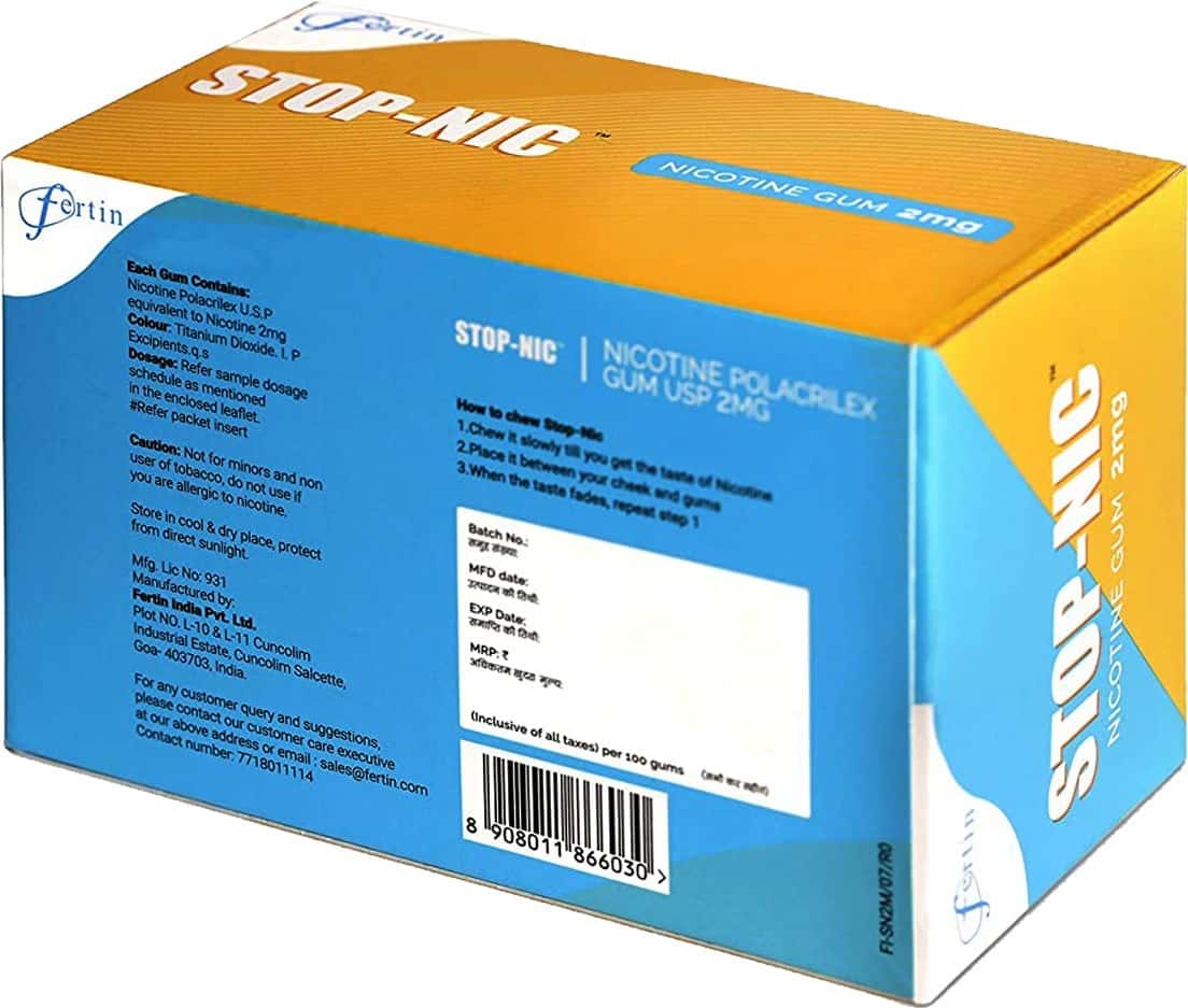 Buy STOP-NIC 2MG NICOTINE GUMS (10 BLISTER PACK) BOX OF 100 'S Online ...