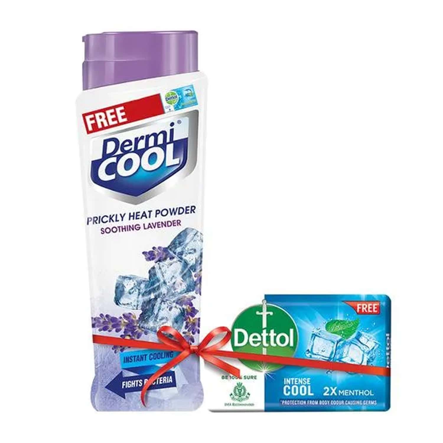 Buy DERMICOOL PRICKLY HEAT LAVENDER POWDER 150 GM WITH DETTOL COOL SOAP ...
