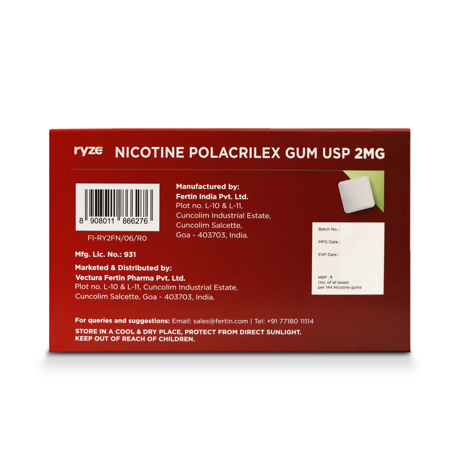 Buy RYZE NICOTINE GUM 2MG | SOFT CHEW | EASY ON THROAT I FRESH FENNEL (9 GUMS PER STRIP, PACK OF ...