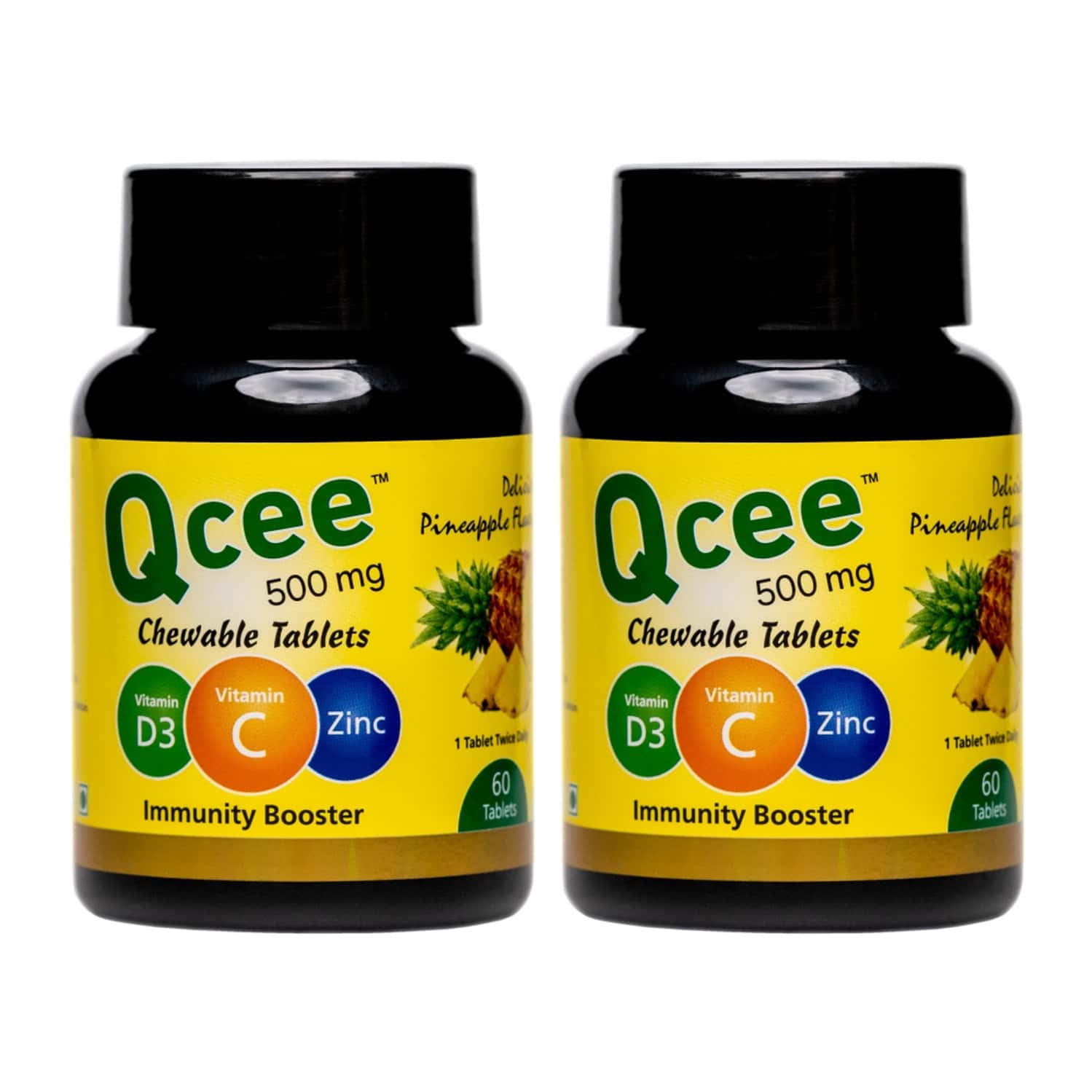 Buy QCEE CHEWABLE TABLETS (PINEAPPLE) (60 TABLETS - PACK OF 2) Online & Get Upto 60% OFF at ...