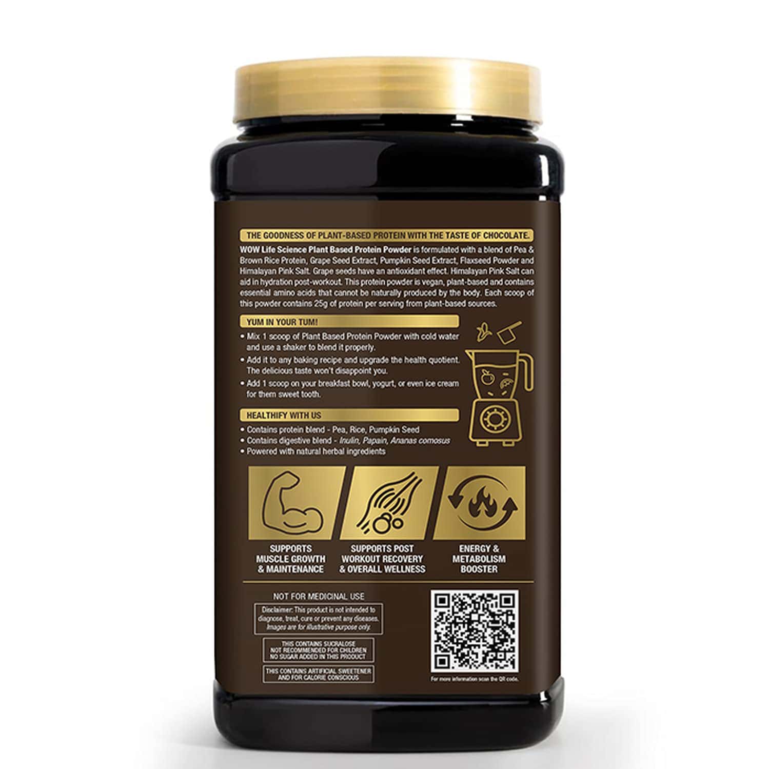 Buy WOW LIFE SCIENCE PLANT PROTEIN POWDER - MADE FROM PEA & BROWN RICE ...