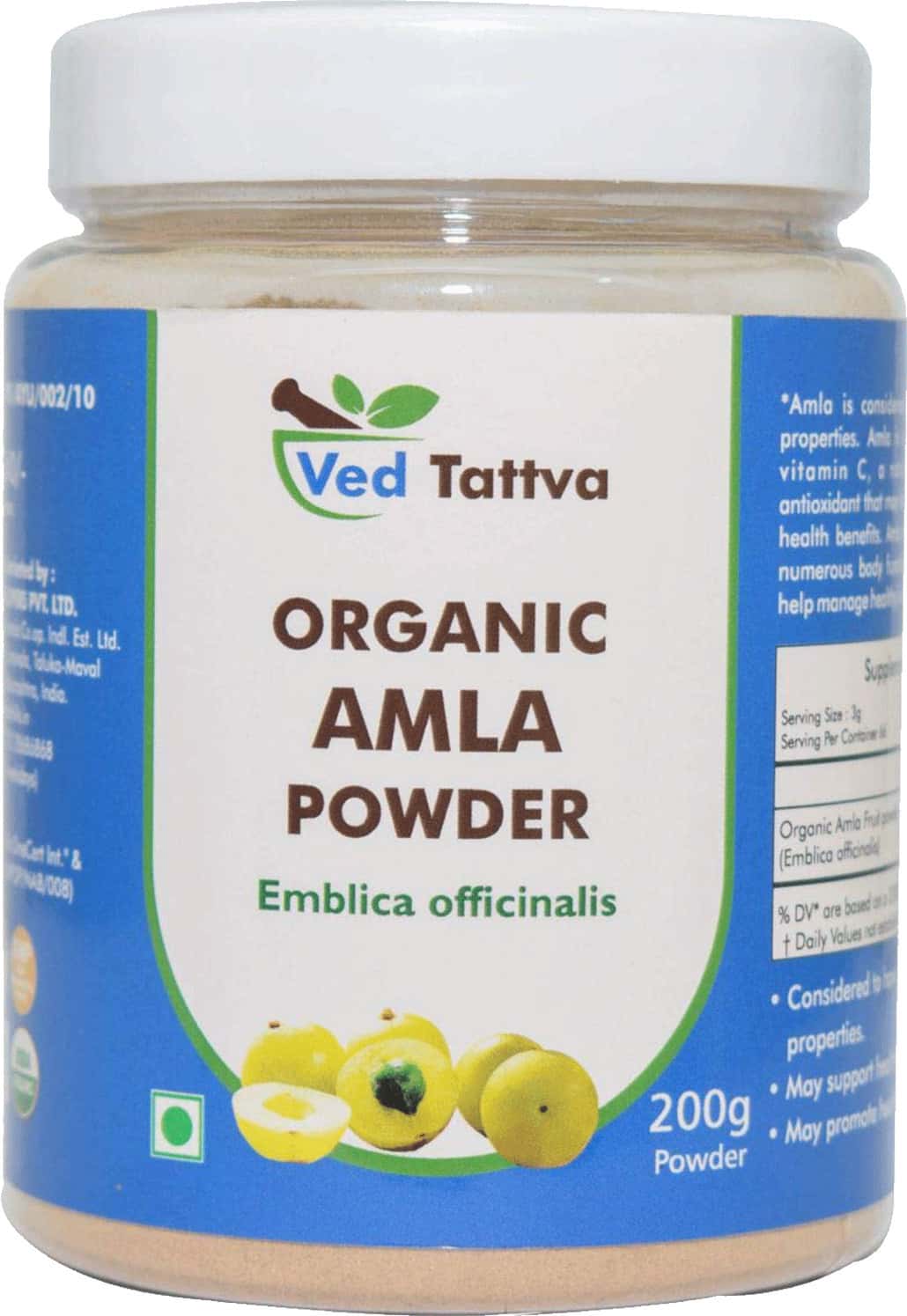 Buy VED TATTVA ORGANIC AMLA POWDER 200 GMS (PACK OF 2) Online & Get ...