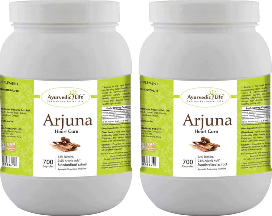 Buy AYUR CHAMP - PACK OF 5 - ARJUNA CAPSULES 500MG - 700 CAPSULES VALUE ...