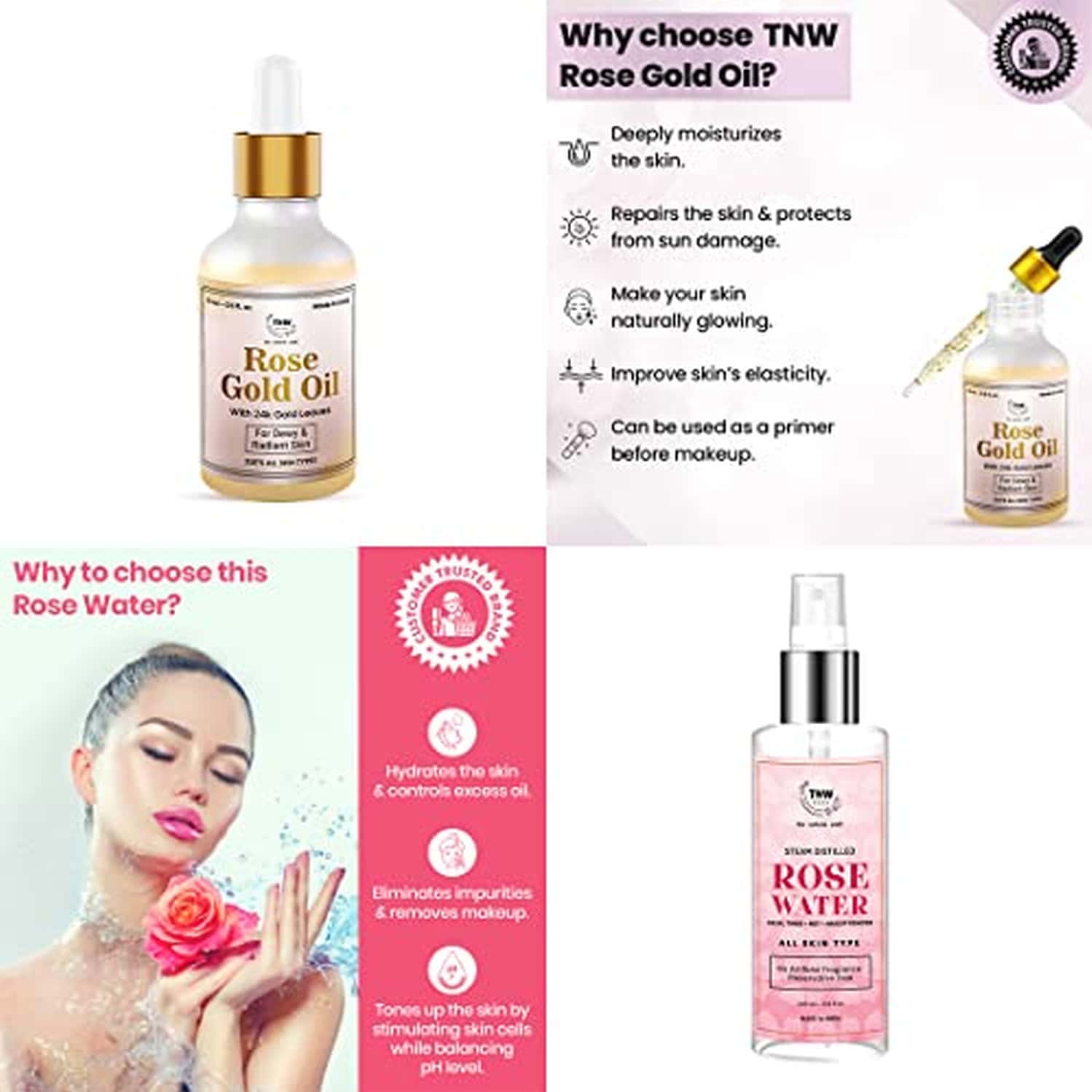 Buy TNW-THE NATURAL WASH SKINCARE COMBO WITH ROSE GOLD OIL & STEAM ...