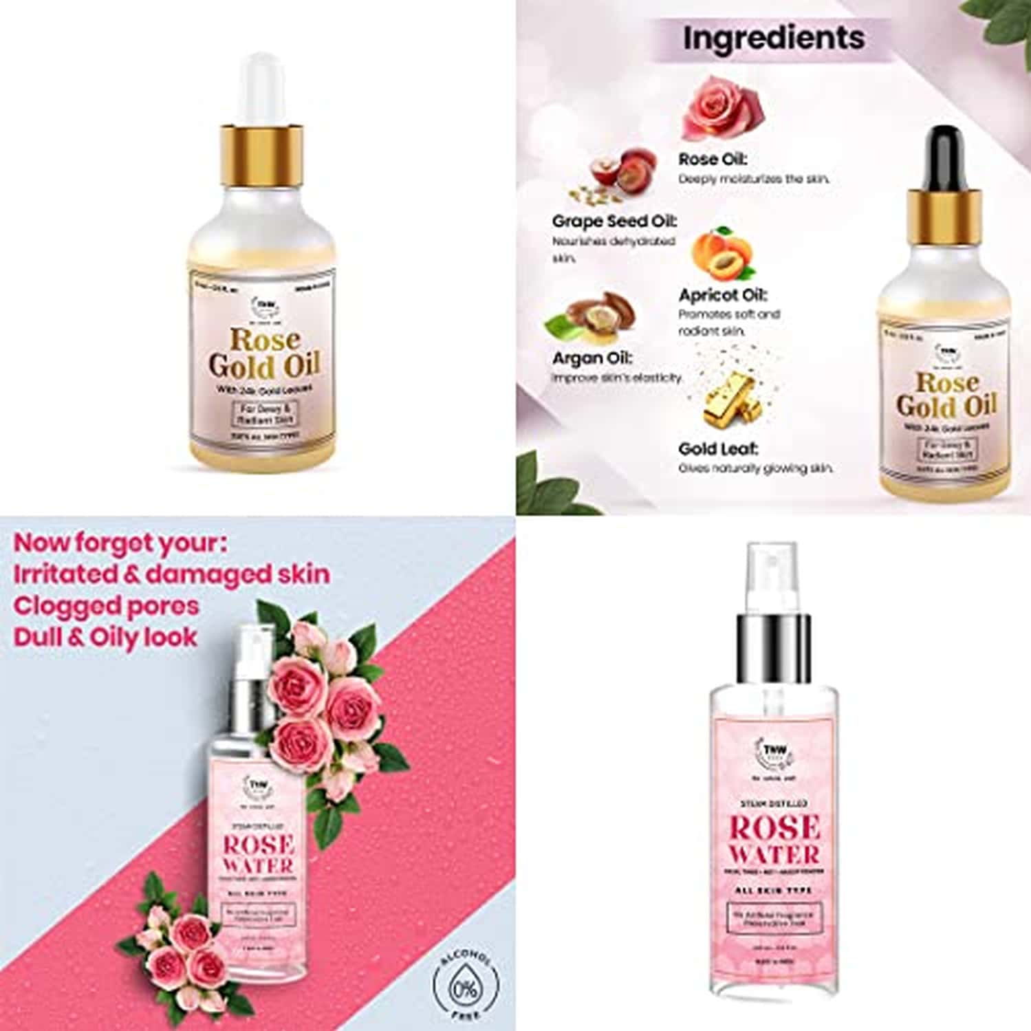 Buy TNW-THE NATURAL WASH SKINCARE COMBO WITH ROSE GOLD OIL & STEAM ...