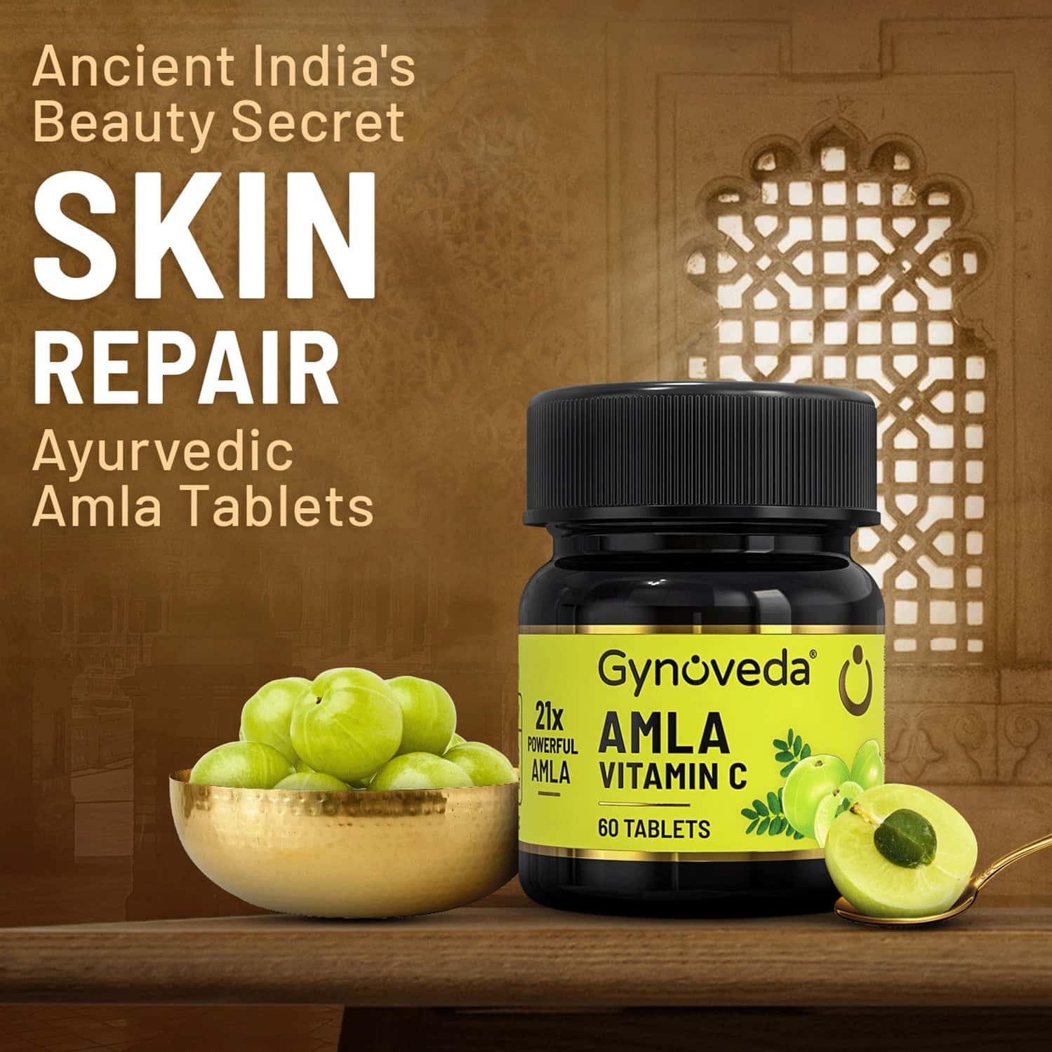 Buy GYNOVEDA WOMEN 16+ SKIN REPAIR, AMLA TABLETS SUPPLEMENTS FOR ...