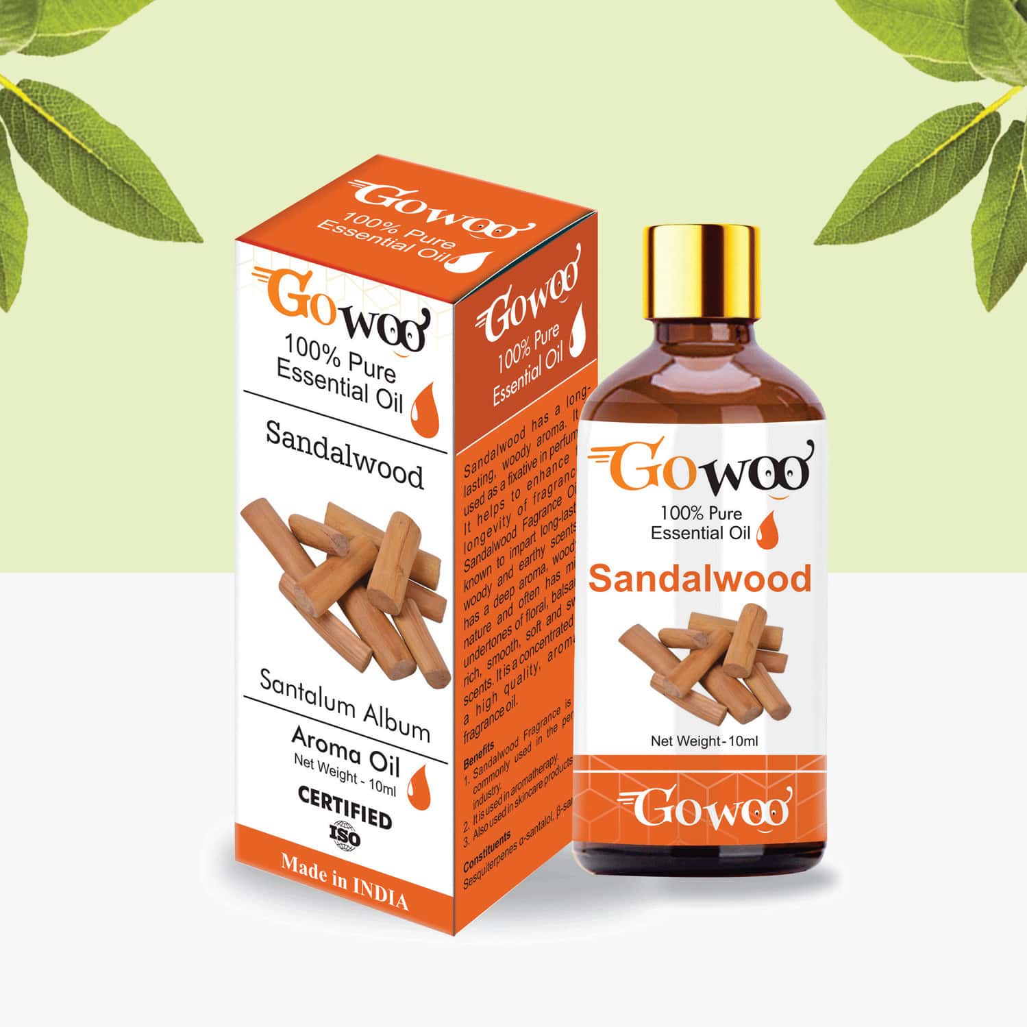 Buy GO WOO 100% PURE SANDALWOOD OIL FOR SKIN & FACE BEST THERAPEUTIC GRADE FOR AROMATHERAPY 10 ...