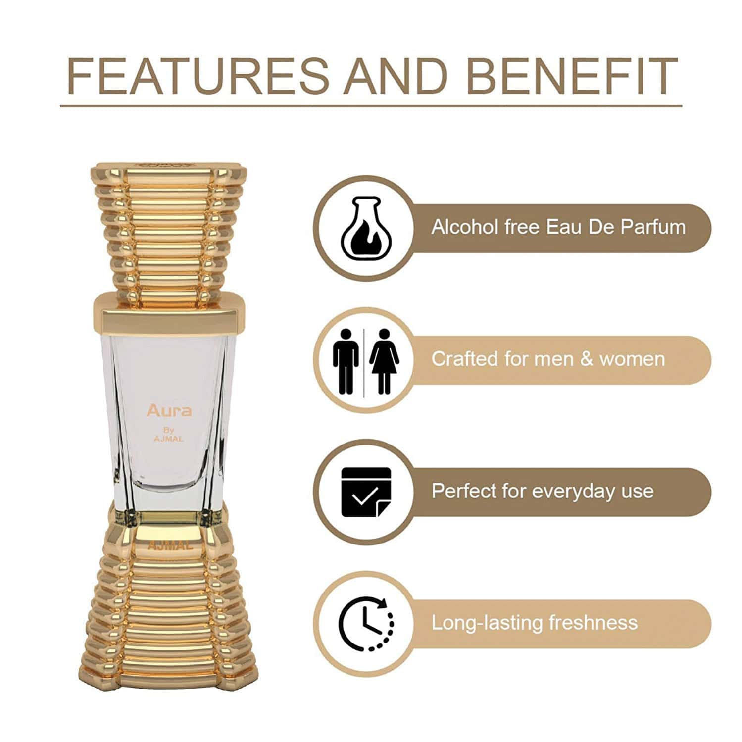 Buy AJMAL WISAL DHAHAB EDP 50ML PERFUME FOR MEN AND AURA CP OIL ALCOHOL ...