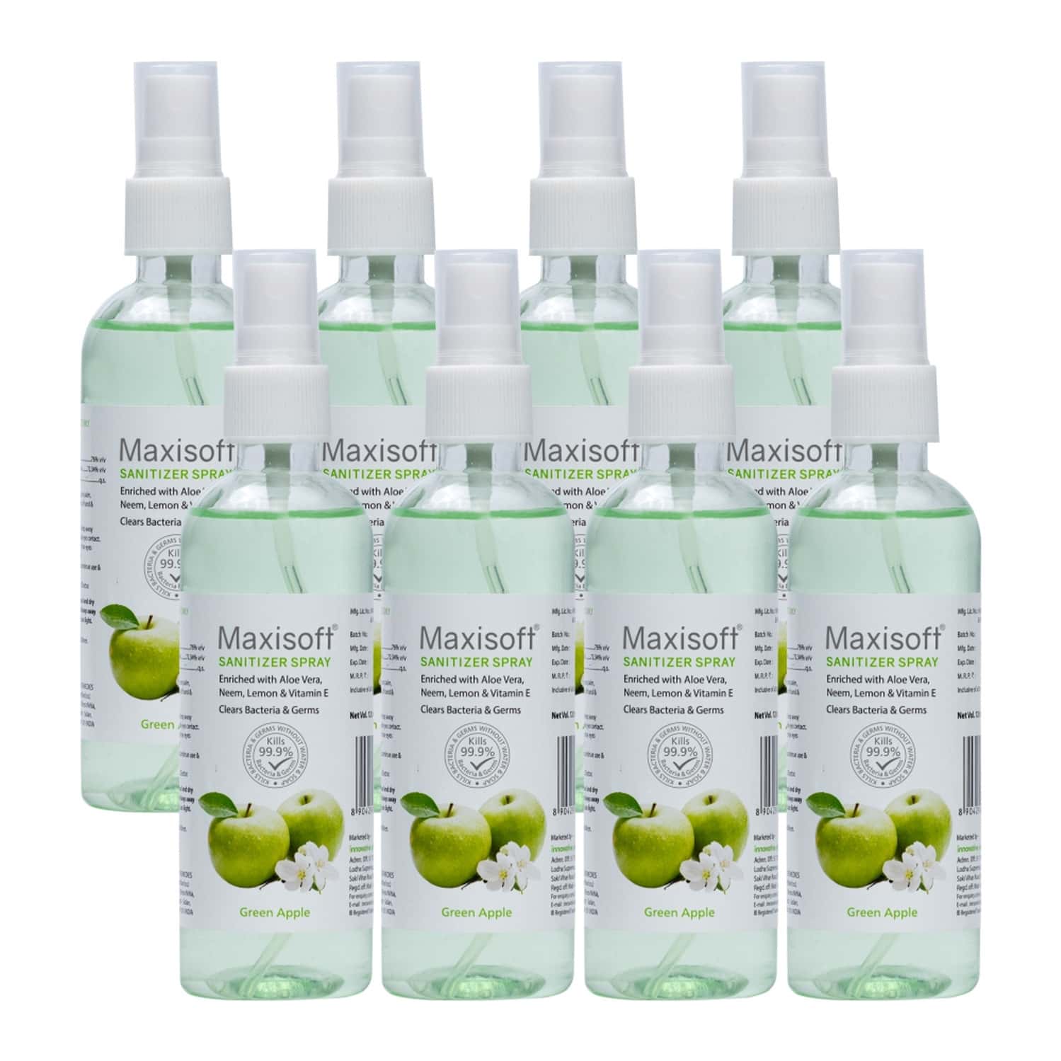 Buy MAXISOFT HAND SANITIZER SPRAY (GREEN APPLE) (120 ML - PACK OF 12 ...