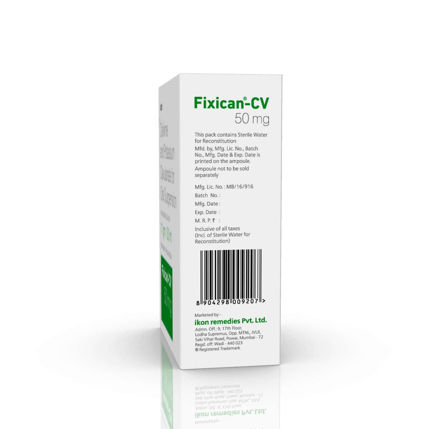 Buy Fixican Cv 50mg Bottle Of 30ml Dry Suspension Online at Flat 15% ...