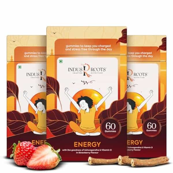 Buy INDUS ROOTS ASHWAGANDHA & VITAMIN D ENERGY GUMMIES 180 COUNT ...