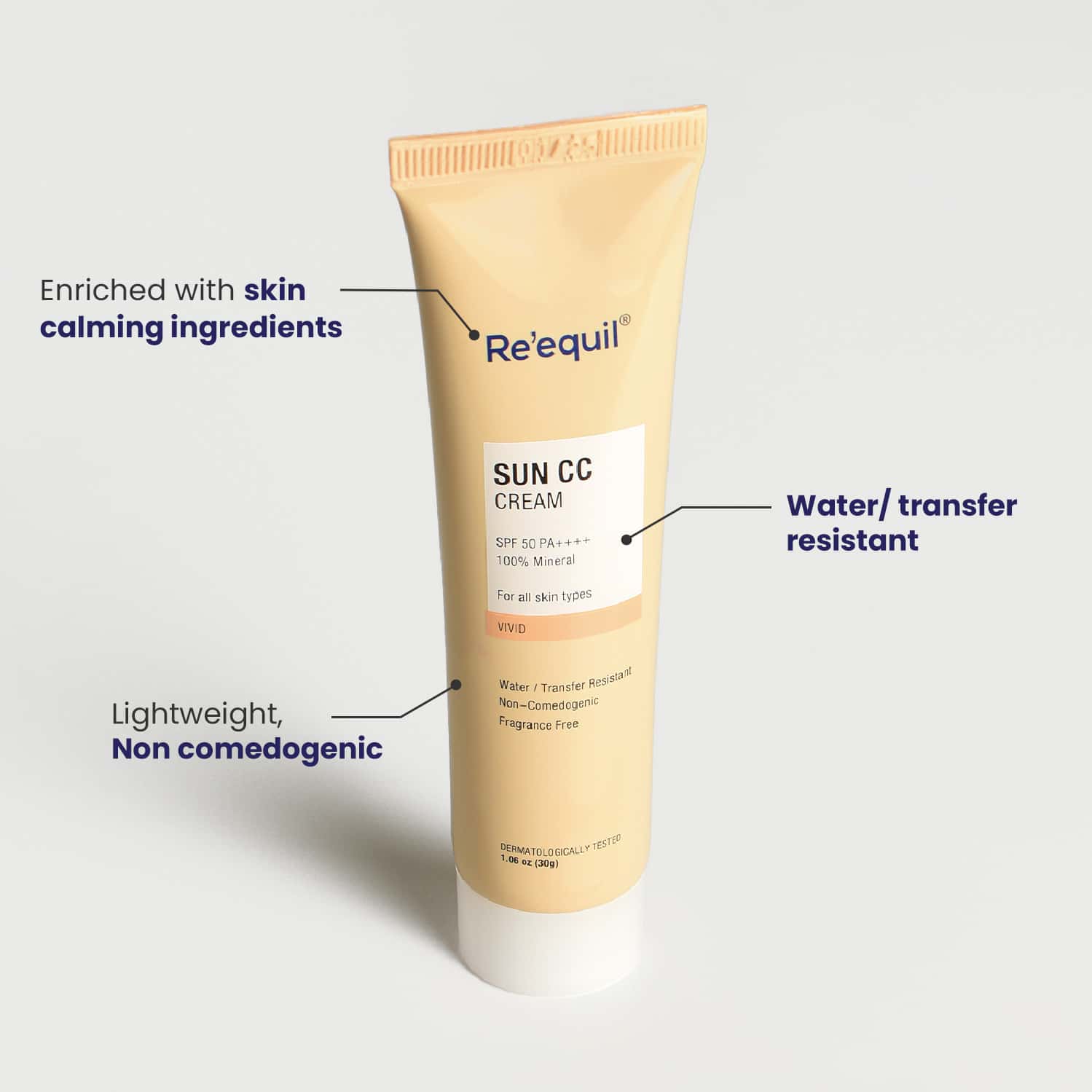 Buy RE'EQUIL SUN CC CREAM (JOY) SPF 50 PA++++, 100% MINERAL UV FILTER ...