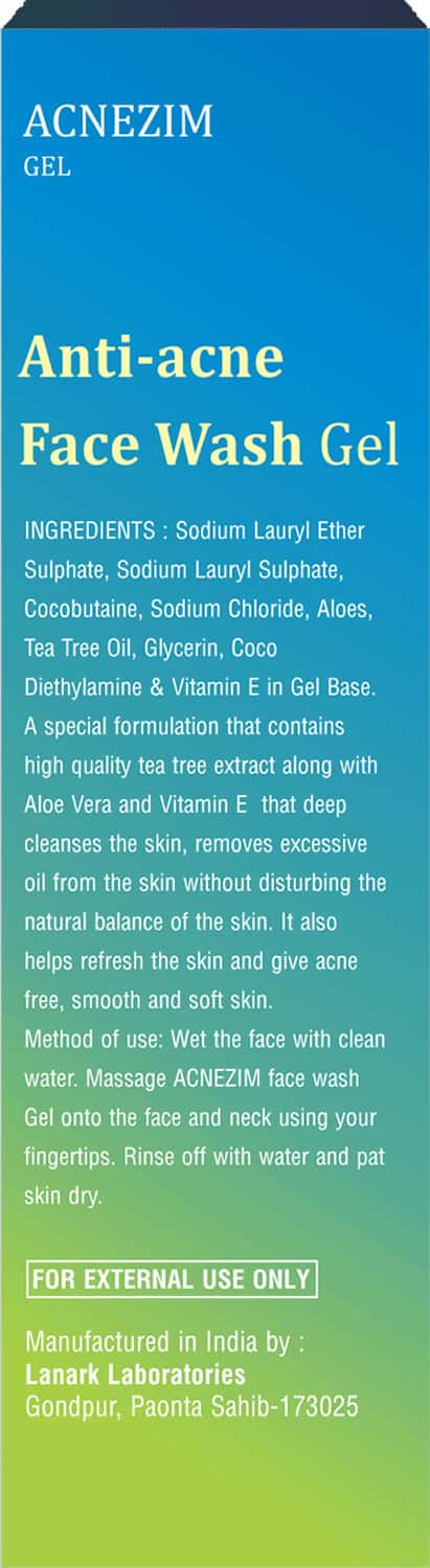 Buy ACNEZIM ANTI ACNE FACE WASH GEL 60ML Online & Get Upto 60% OFF at ...