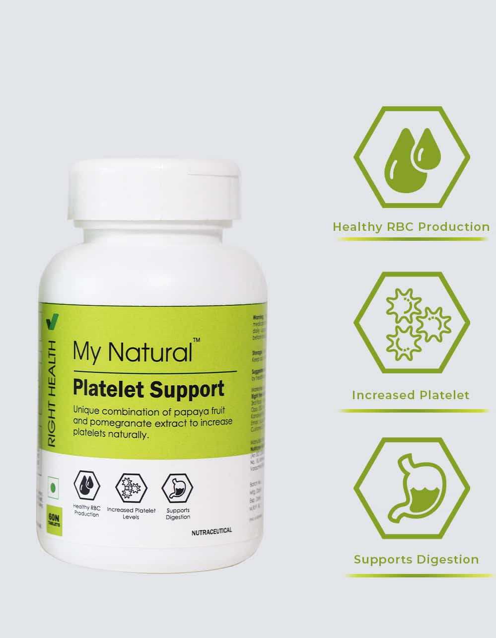 Buy MY NATURAL PLATELET SUPPORT (60 TABLETS) Online & Get Upto 60% OFF ...
