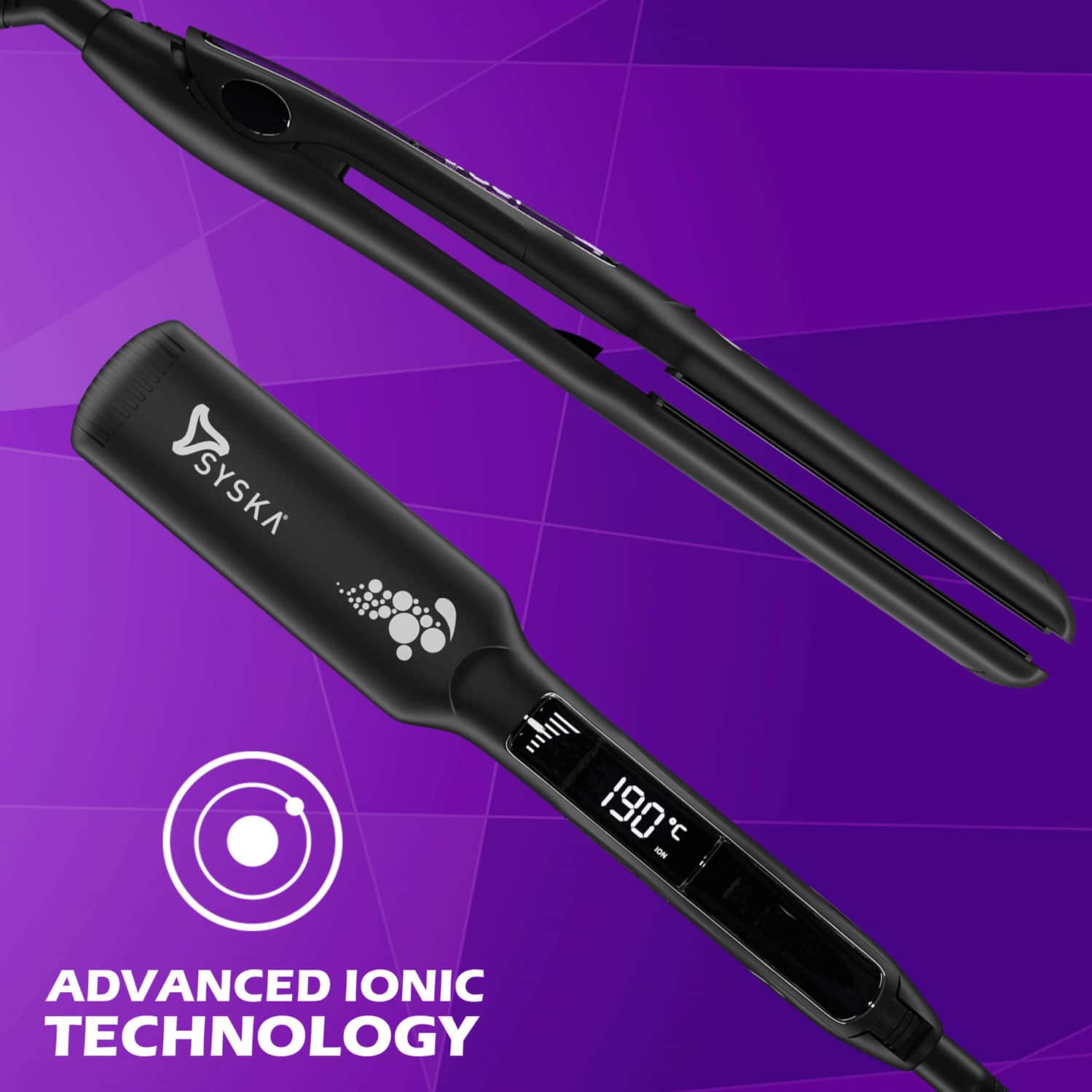 Buy SYSKA WIDE PLATE KERATINPLUS HS2020 HAIR STRAIGHTENER (BLACK ...