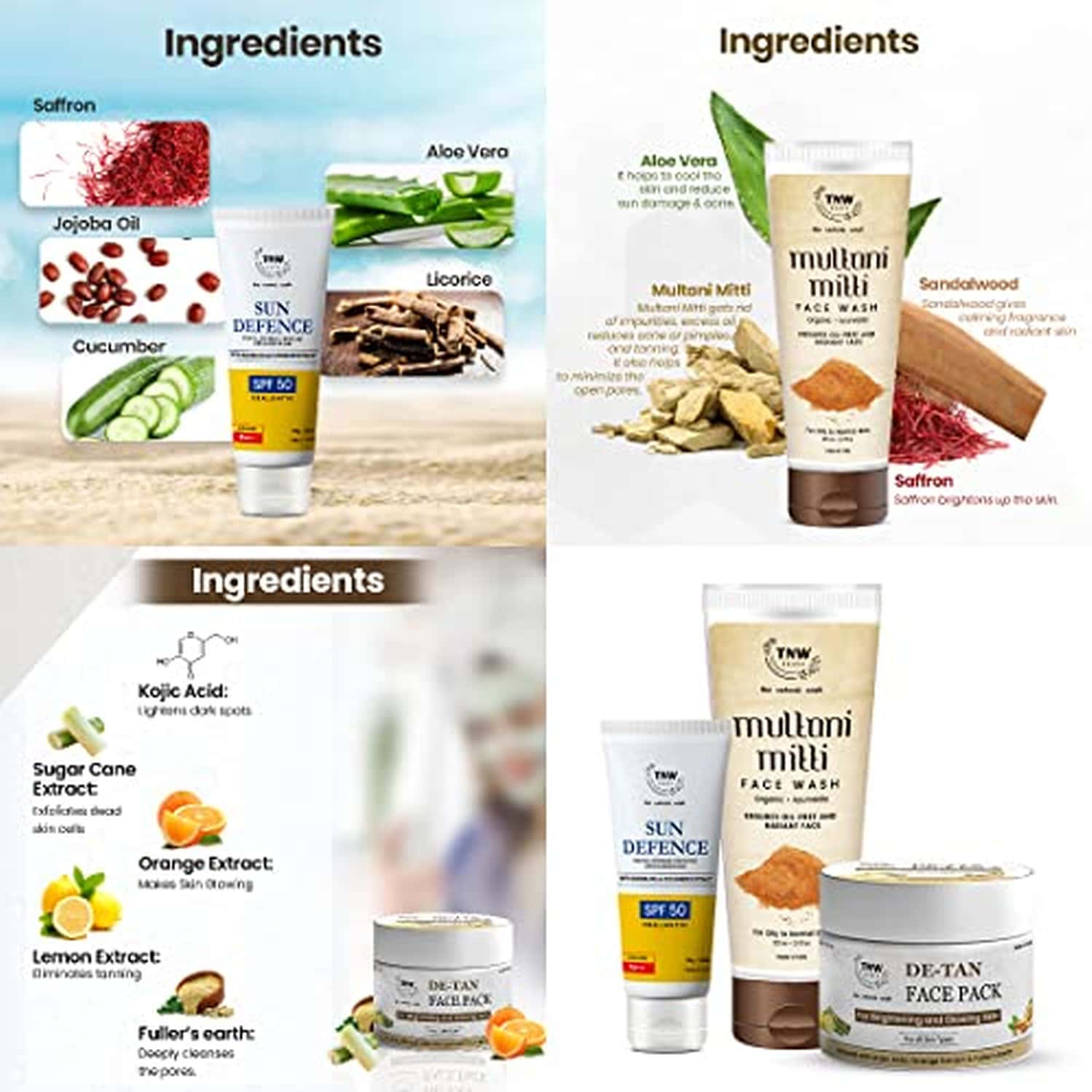 Buy TNW-THE NATURAL WASH DE-TAN FACE PACK, MULTANI MITTI FACE WASH ...