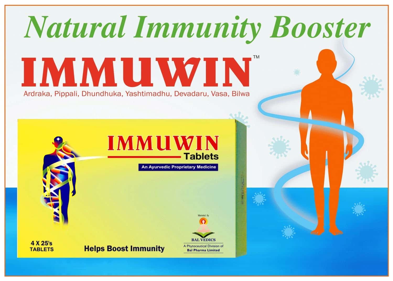 Buy IMMUWIN TABLET - AYURVEDIC IMMUNITY BOOSTER - 4 X 25 Online & Get ...