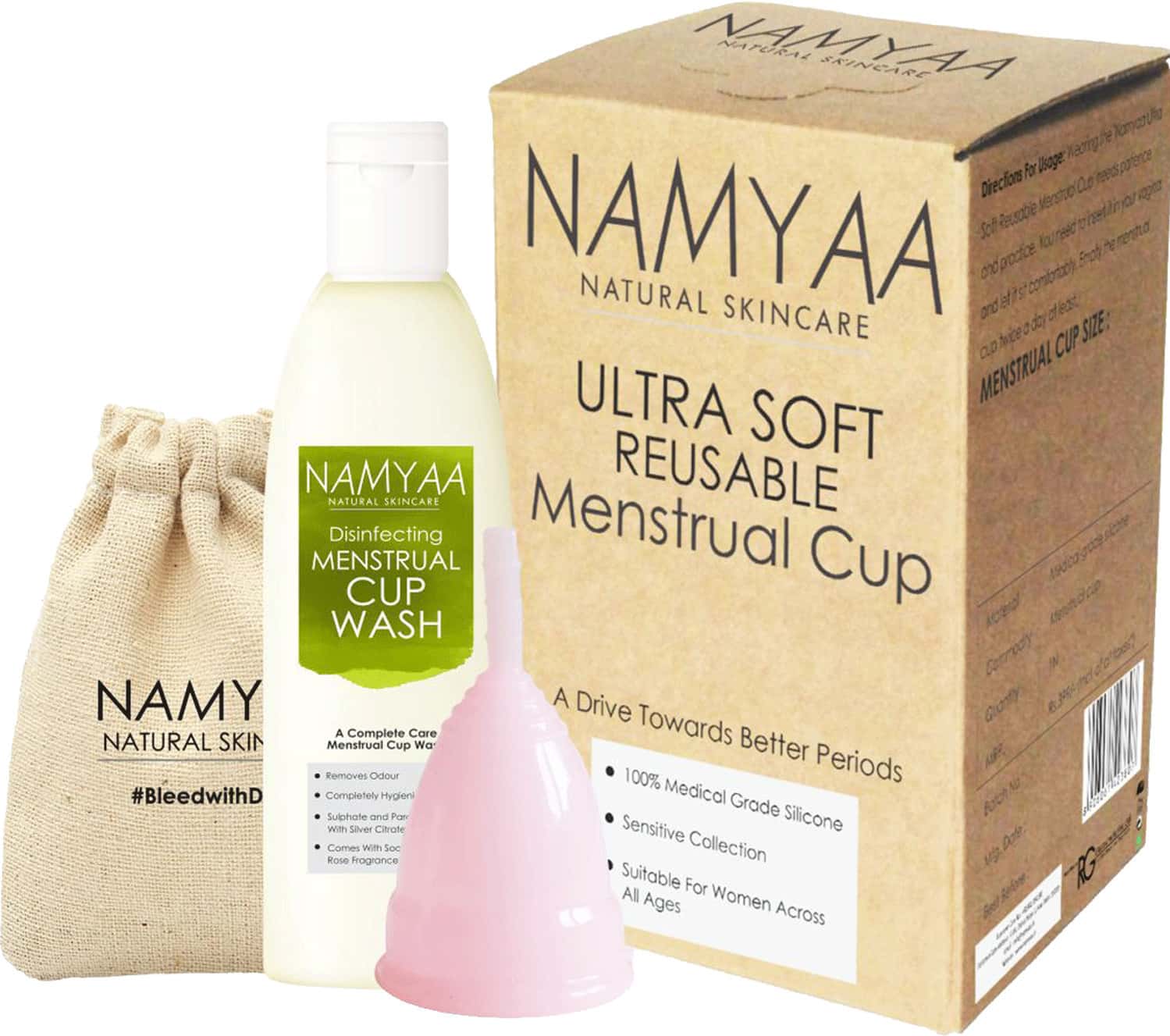 Buy NAMYAA ULTRA SOFT SMALL REUSABLE MENSTRUAL CUP | 100% MEDICAL GRADE ...