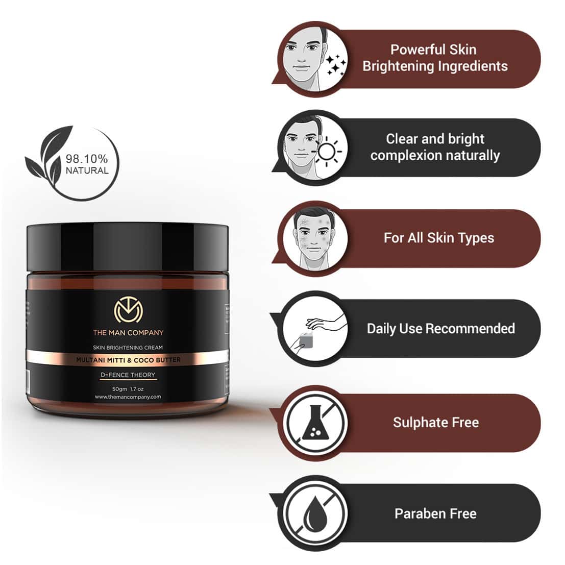 Buy THE MAN COMPANY SKIN BRIGHTENING CREAM MULTANI MITTI AND COCO ...