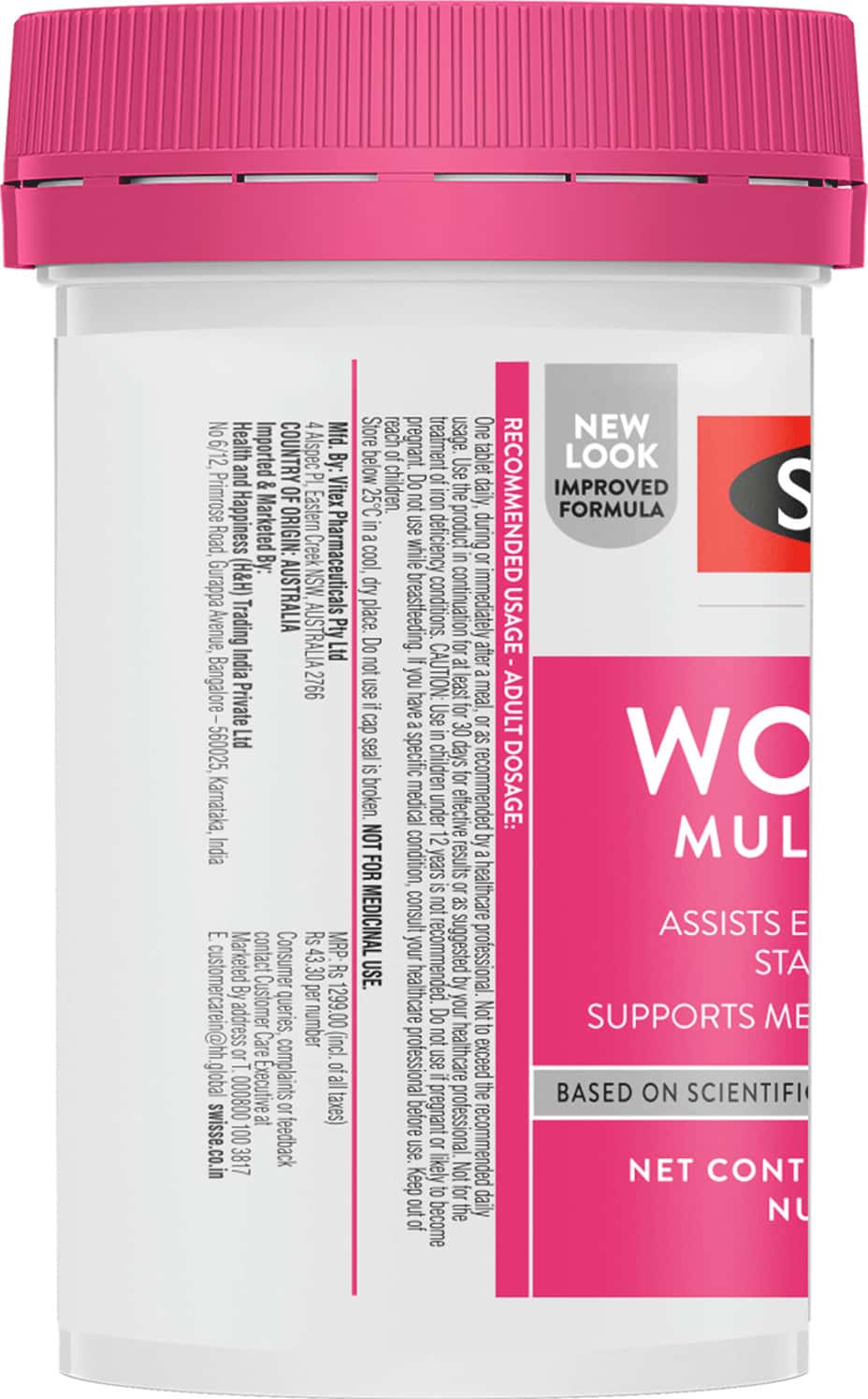 Buy SWISSE MULTIVITAMINS WOMEN - 30 TABLETS BOTTLE Online & Get Upto 60 ...