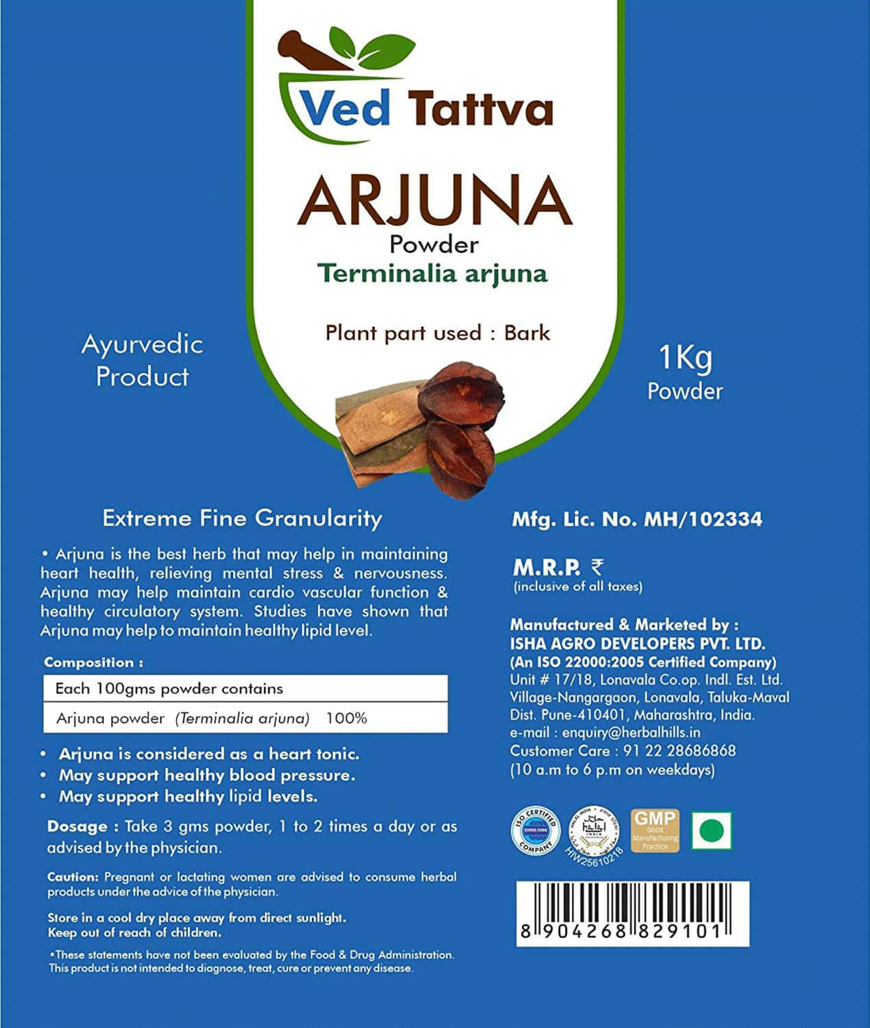 Buy VED TATTVA ARJUNA POWDER - 1 KG NATURAL AND PURE TERMINALIA ARJUNA ...