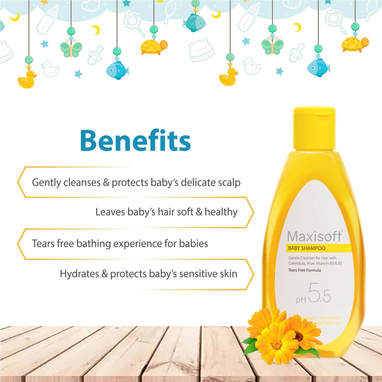Buy MAXISOFT BABY SHAMPOO 100 ML | CALENDULA | PARABEN & SULPHATE FREE ...