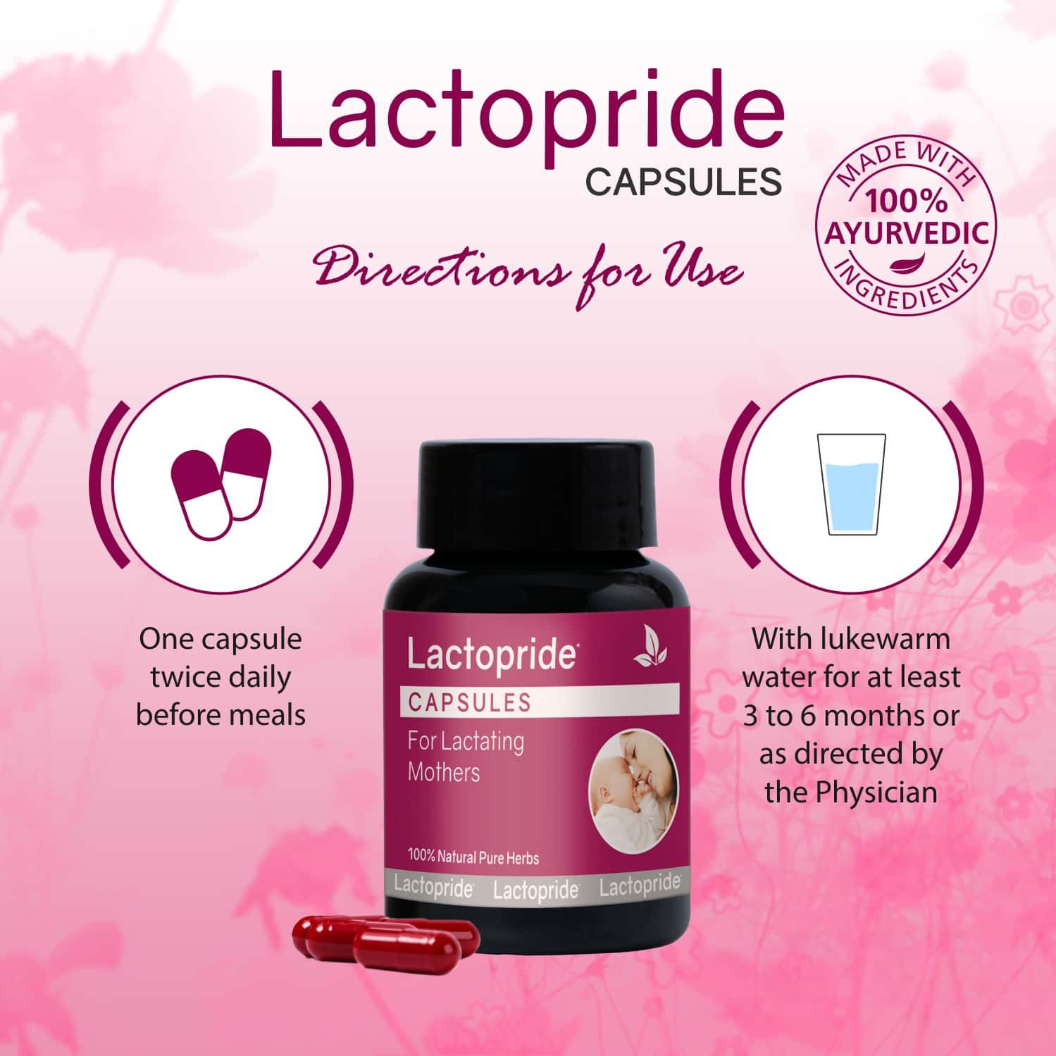 Buy LACTOPRIDE CAPSULES 60 CAPS | CARE FOR BREASTFEEDING MOTHER | 100% ...