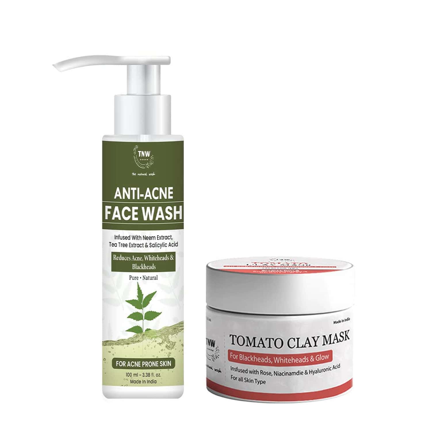 Buy TNW-THE NATURAL WASH COMBO (ANTI ACNE FACE WASH 100 ML + TOMATO CLAY MASK 50 ML) Online ...