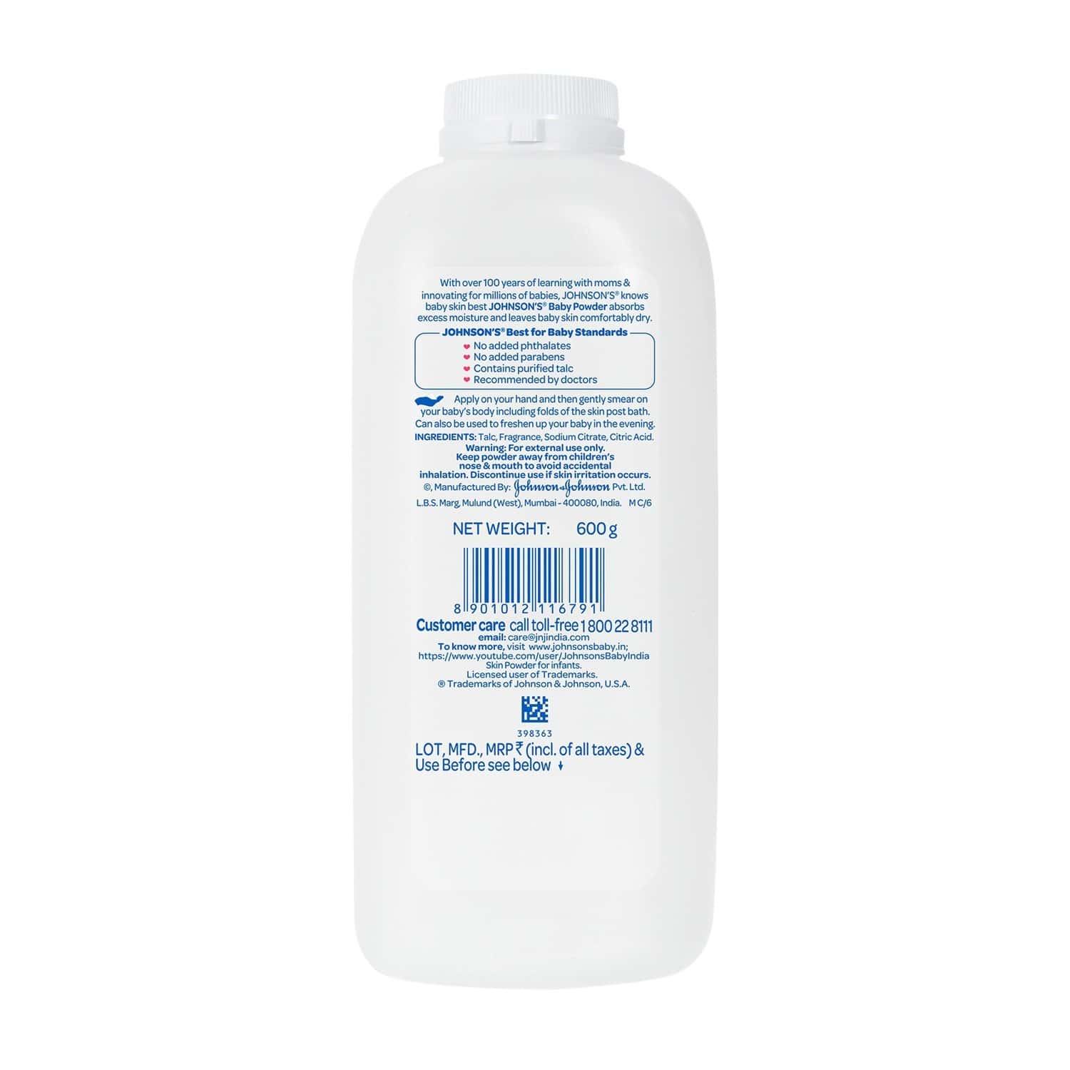 Buy JOHNSON'S BABY POWDER - 600G Online & Get Upto 60% OFF at PharmEasy