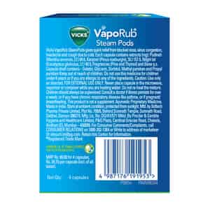 Buy VICKS VAPORUB STRIP OF 4 STEAM POD CAPSULES Online & Get Upto 60% ...