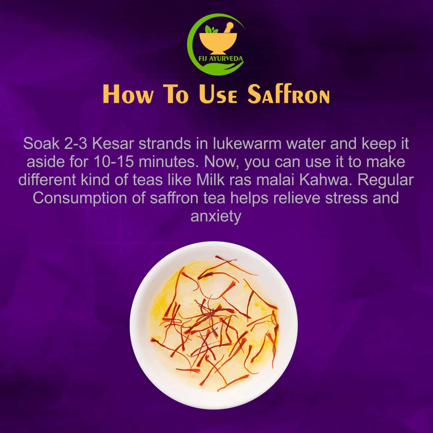 Buy FIJ AYURVEDA SAFFRON THREAD KESAR/ KESHAR/ ZAFRAN /JAFRAN (A++ ...