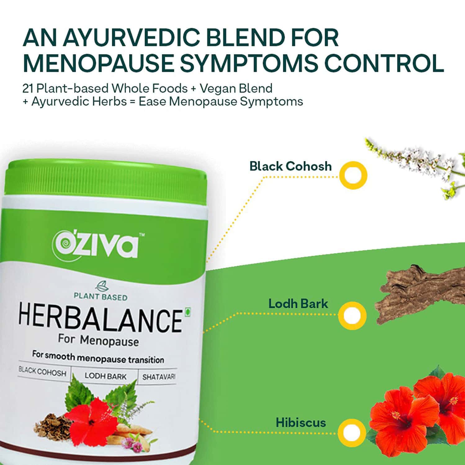 Buy OZIVA PLANT BASED HERBALANCE FOR MENOPAUSE 250G | MENOPAUSE RELIEF ...
