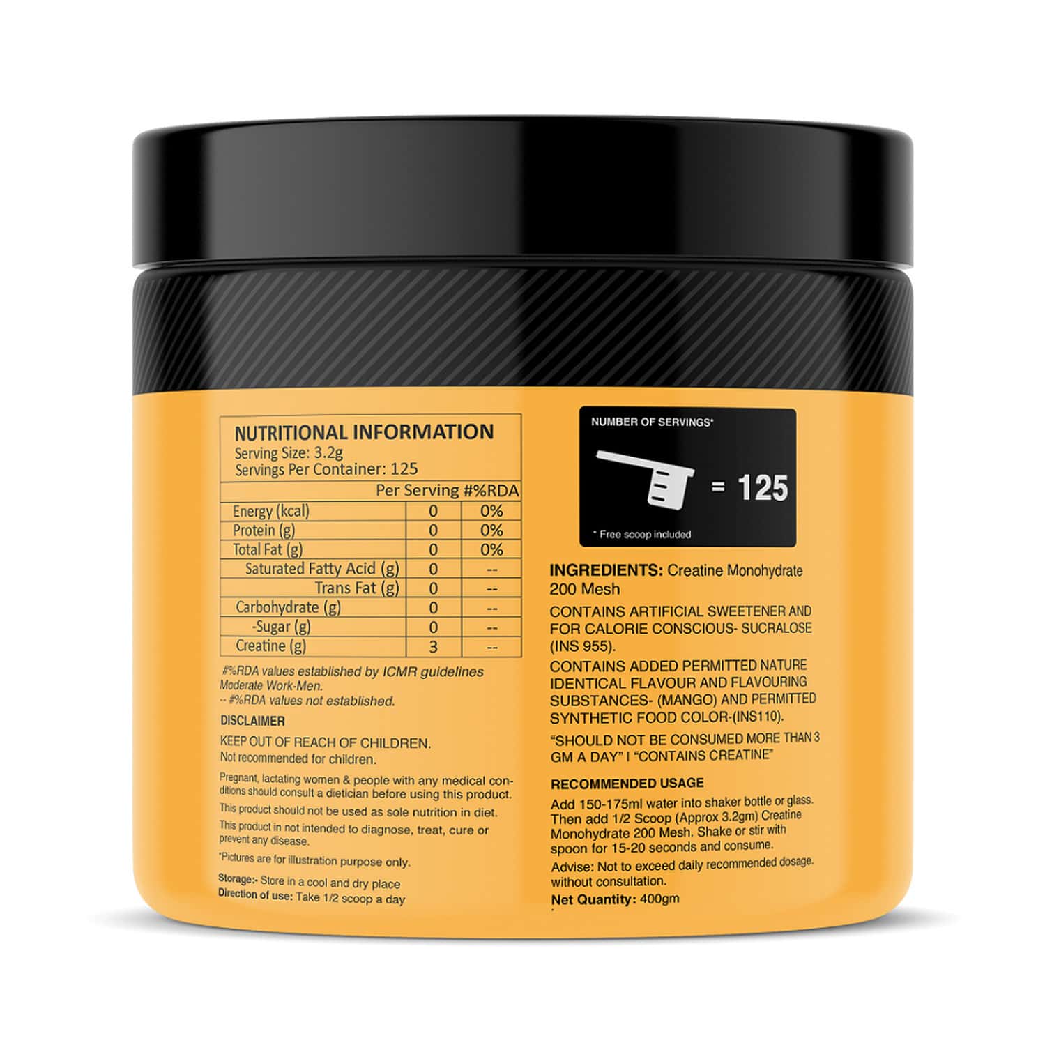Buy MYFITFUEL CREATINE MONOHYDRATE 200 MESH [MICRONIZED], (400 GM ...