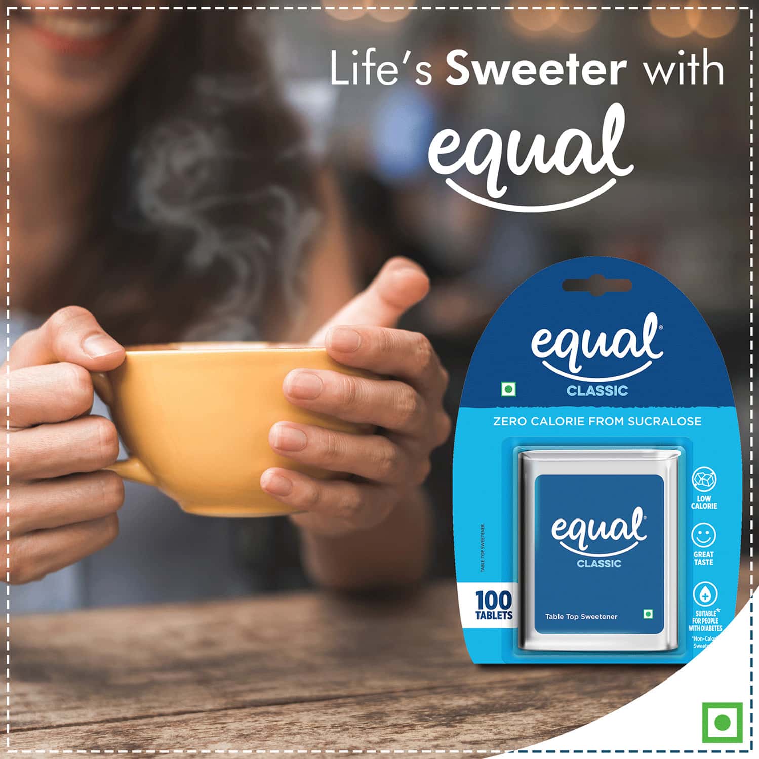Buy EQUAL CLASSIC ZERO CALORIE SWEETENER SUGAR FREE CALORIE CONTROL 100 ...