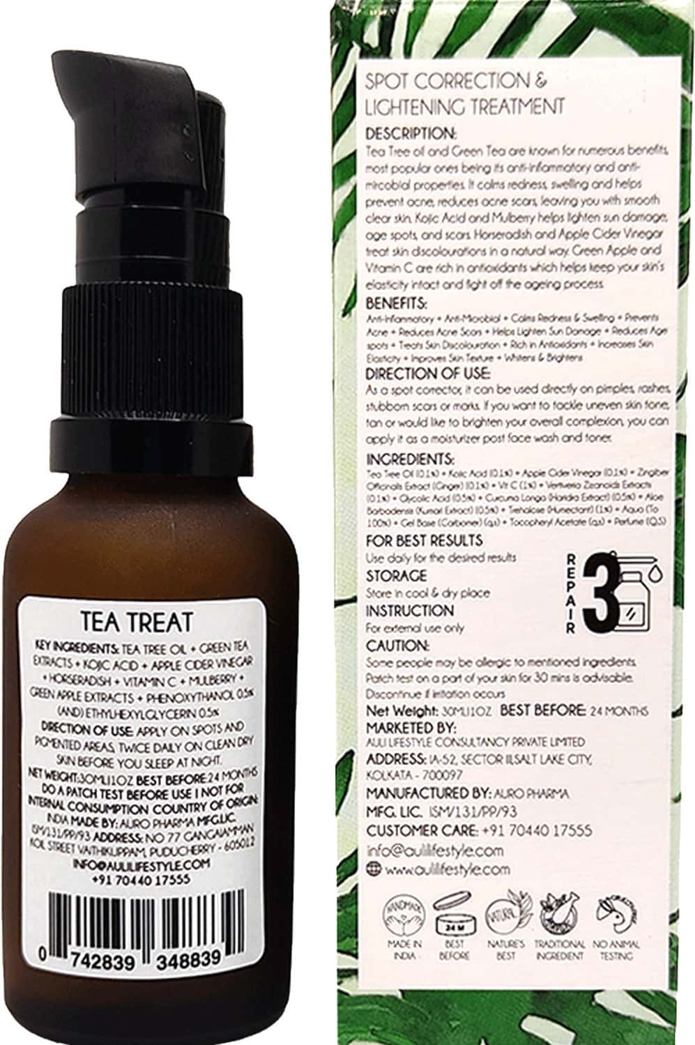 Buy AULI TEA TREAT SPOT REMOVING SKIN BRIGHTENING ACNE REMOVING AND ...