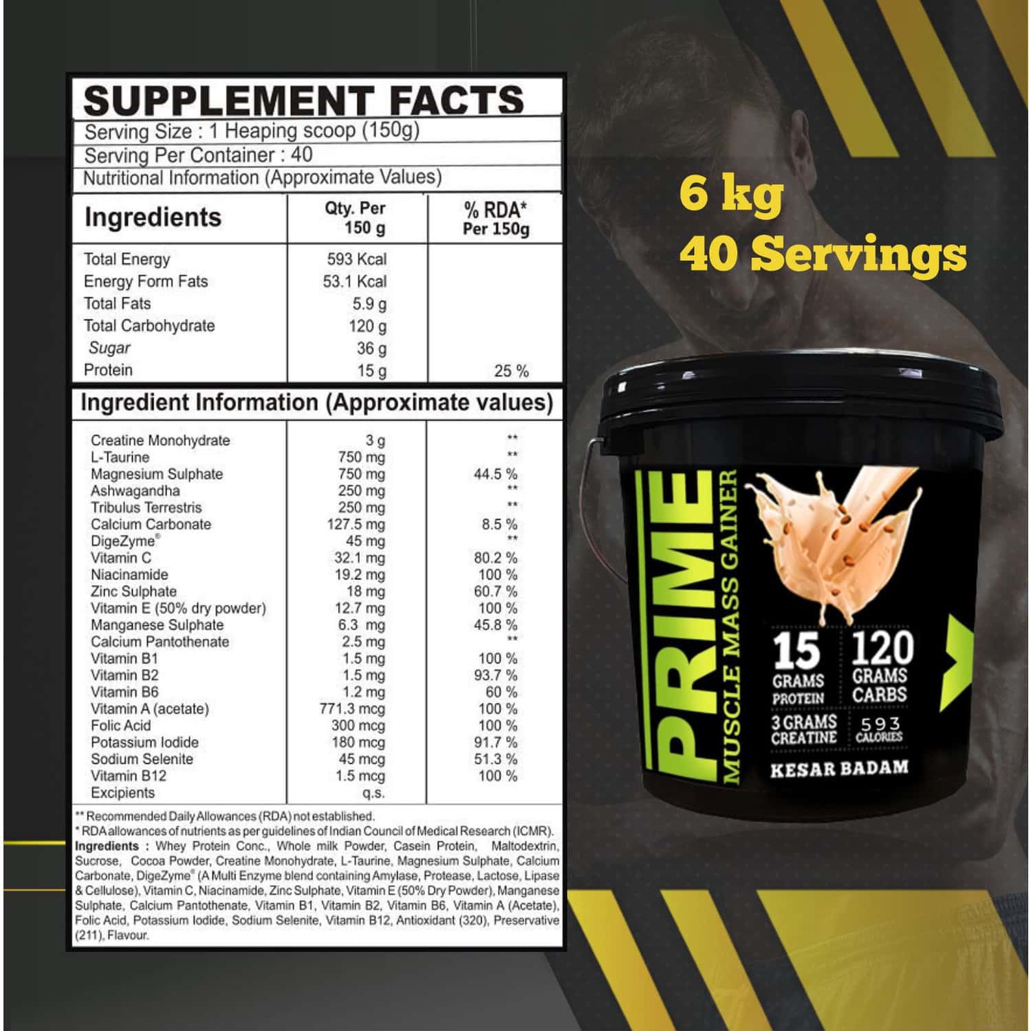 Buy BIGFLEX PRIME MASS GAINER (KESAR BADAM) (6KG) Online & Get Upto 60% ...