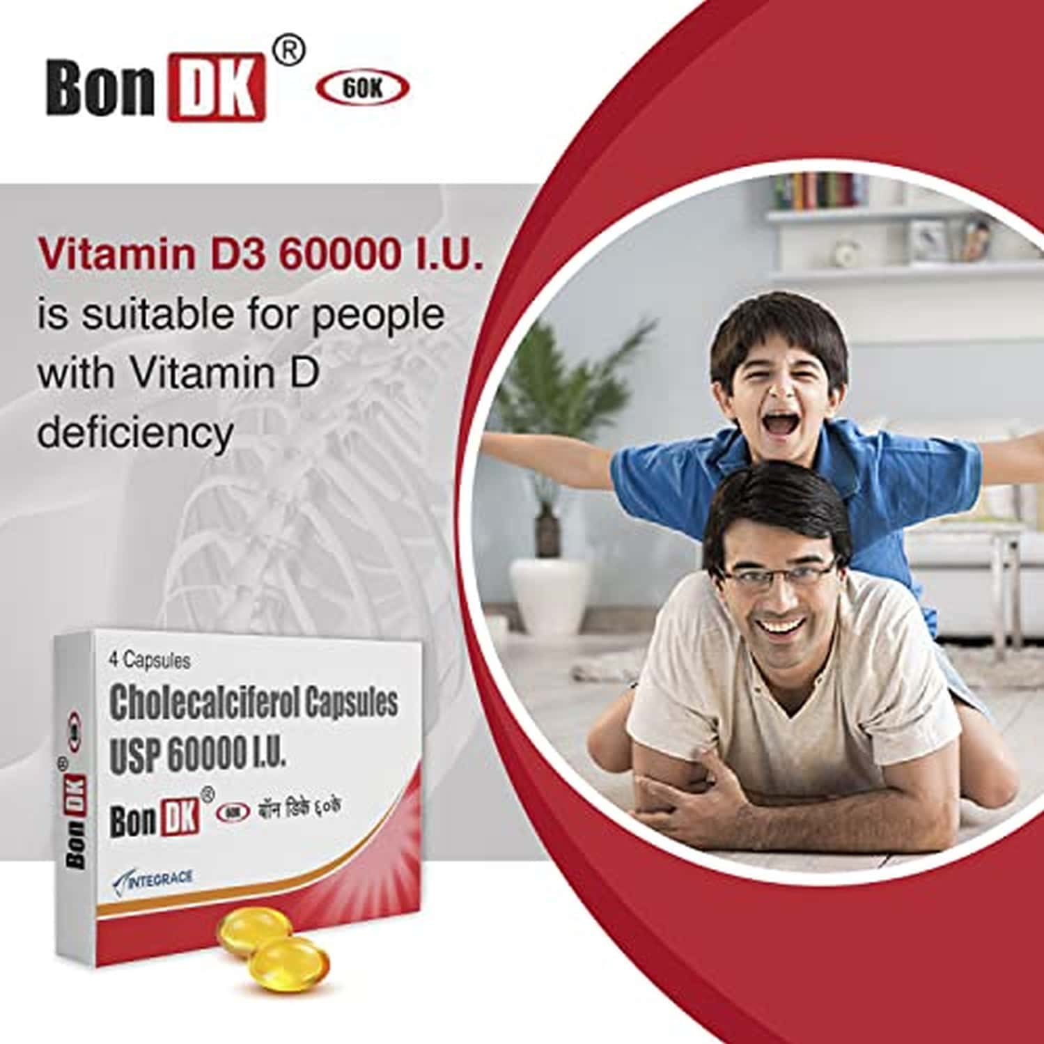 Buy BON DK 60K VITAMIN D3 CAPSULE|20 CAPSULE(PACK OF 5) MEN & WOMEN (5 ...