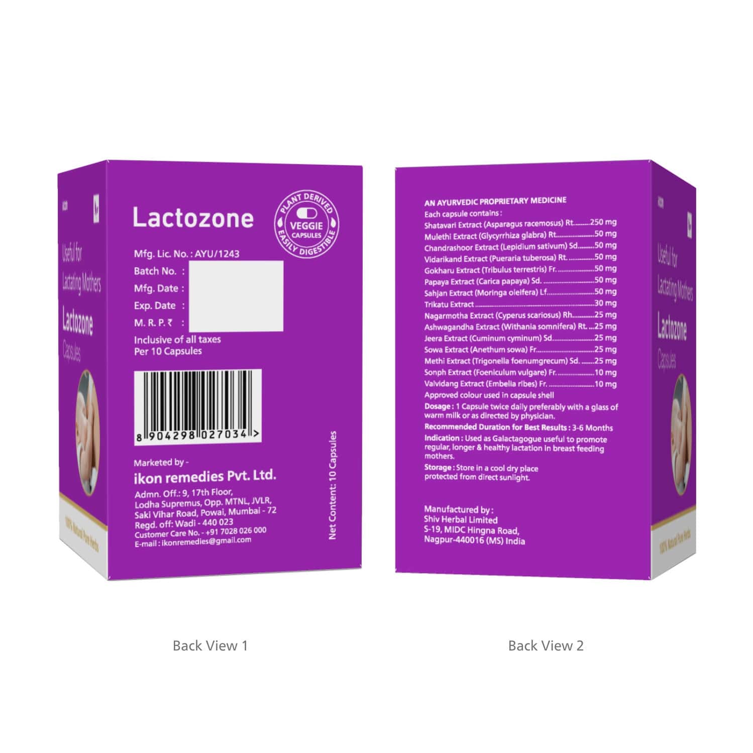 Buy LACTOZONE CAPSULES 10 CAPS | CARE FOR BREASTFEEDING MOTHER | PACK ...