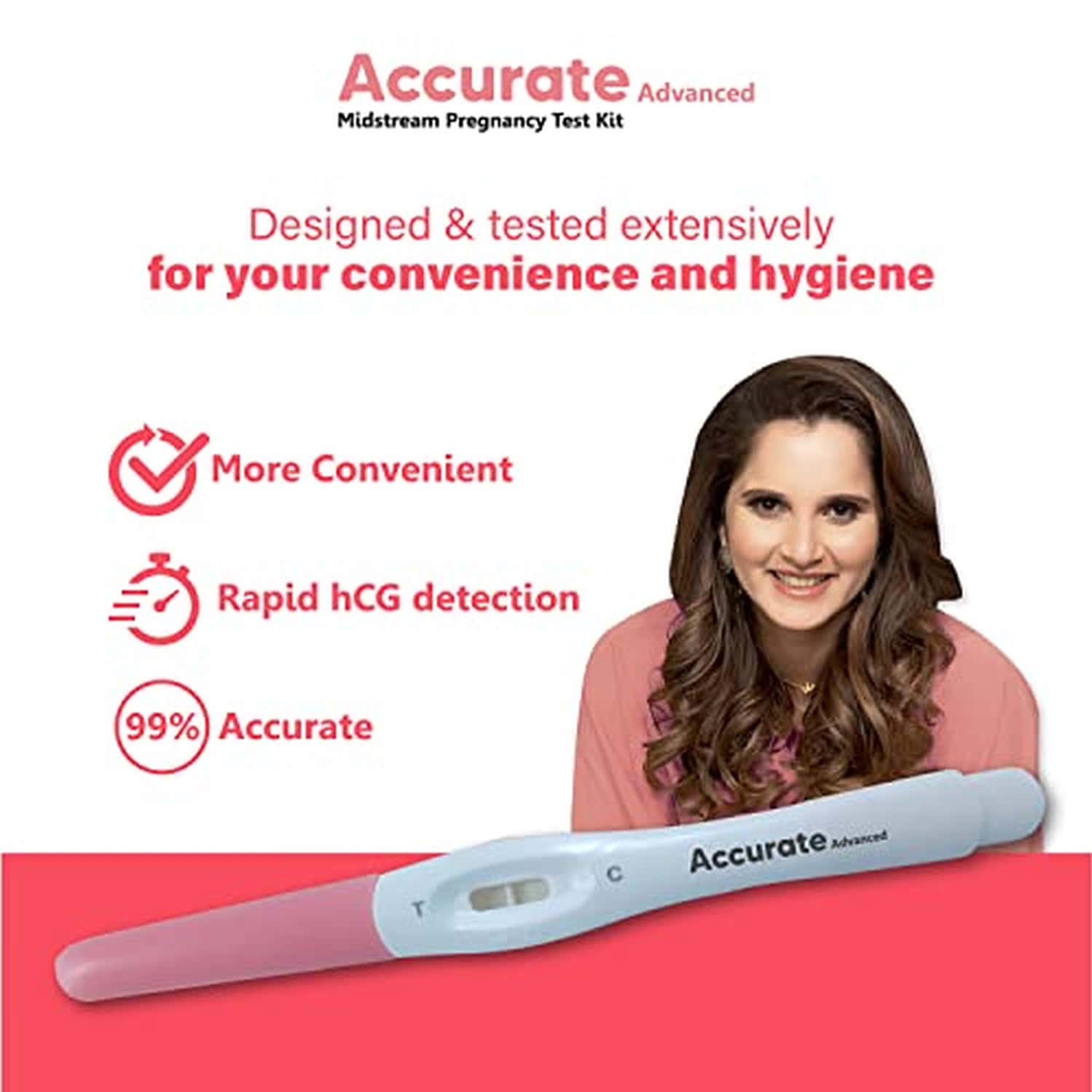 Buy ACCURATE ADVANCED (PACK OF 5) | ONE STEP MIDSTREAM URINE HCG ...