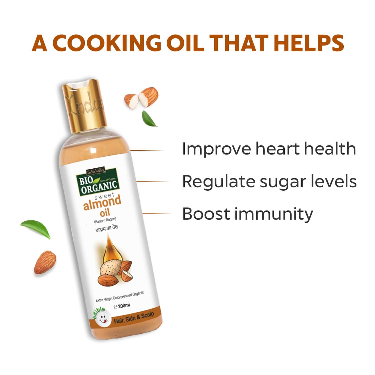 Buy INDUS VALLEY BIO ORGANIC ALMOND OIL-200ML Online & Get Upto 60% OFF ...
