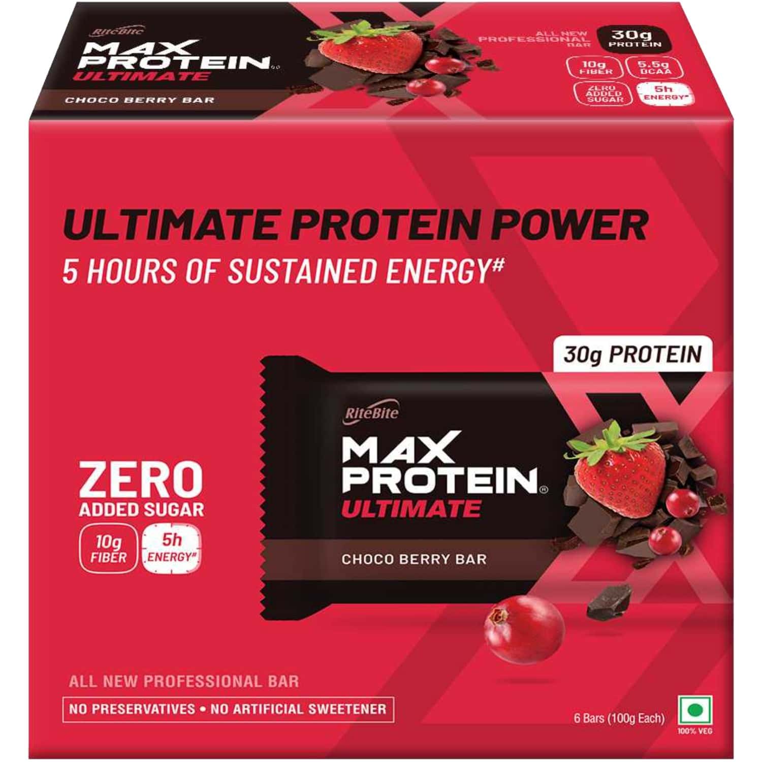 Buy RITEBITE MAX PROTEIN ULTIMATE CHOCO BERRY PROTEIN BARS 600G - PACK ...