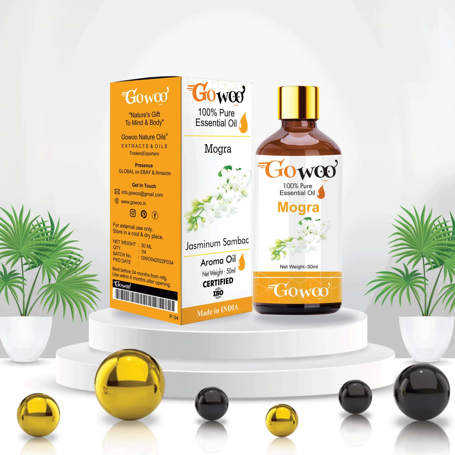 Buy GO WOO 100% PURE MOGRA OIL FOR HAIR SKIN AND AROMATHERAPY 50 ML ...