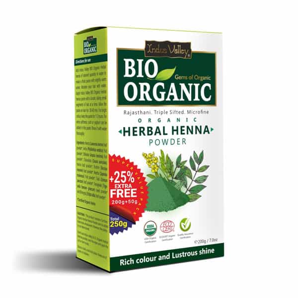 Buy INDUS VALLEY BIO ORGANIC 100% NATURAL HERBAL HENNA POWDER-250G ...