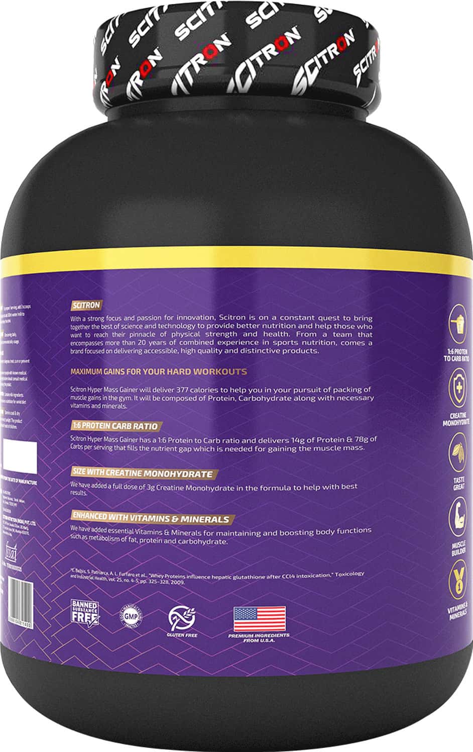 Buy SCITRON NITRO SERIES HYPER MASS GAINER - 3KG (MILK CHOCOLATE ...