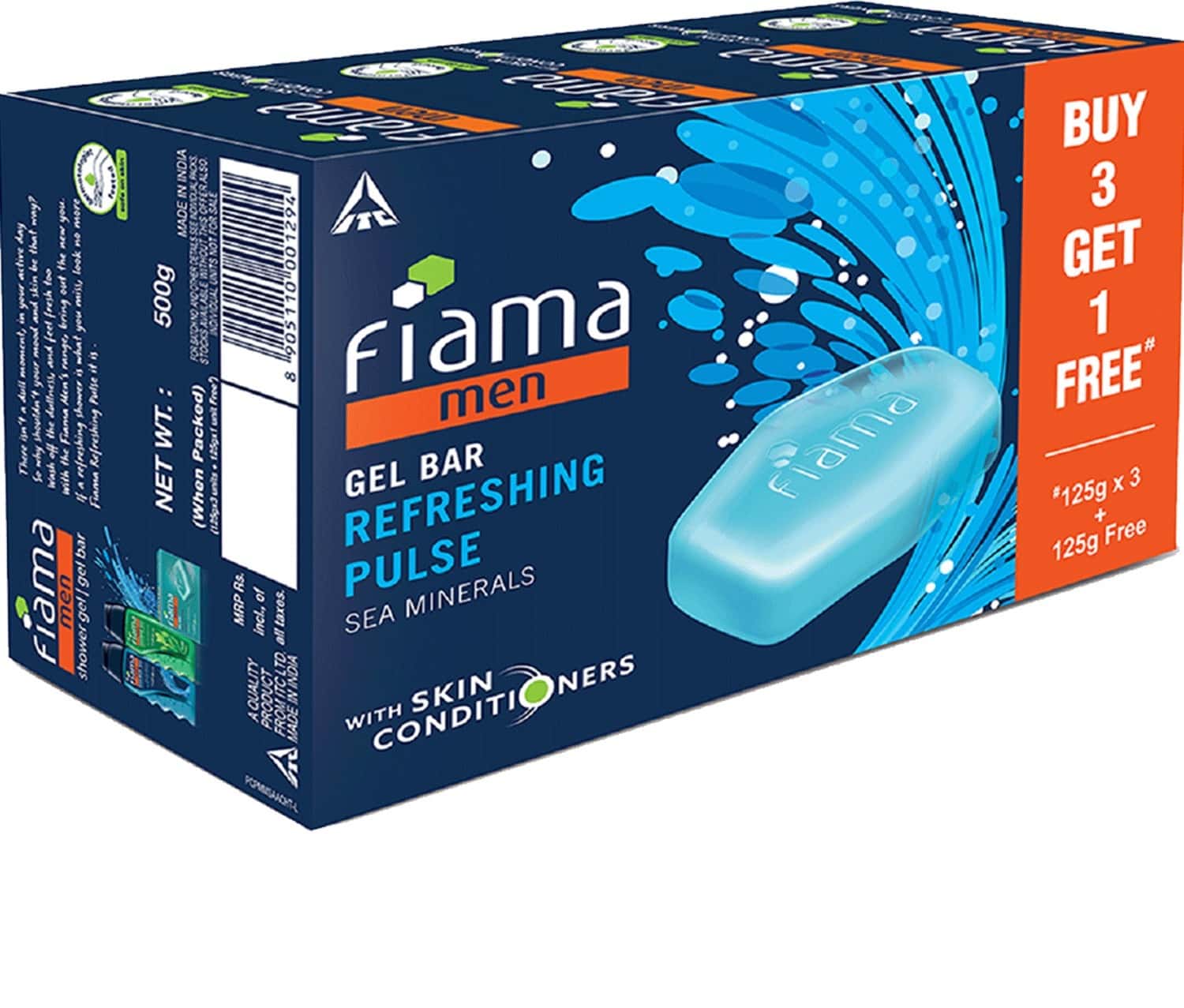 Buy FIAMA MEN GEL BATHING SOAP - REFRESHING PULSE BUY3, GET1 FREE ...