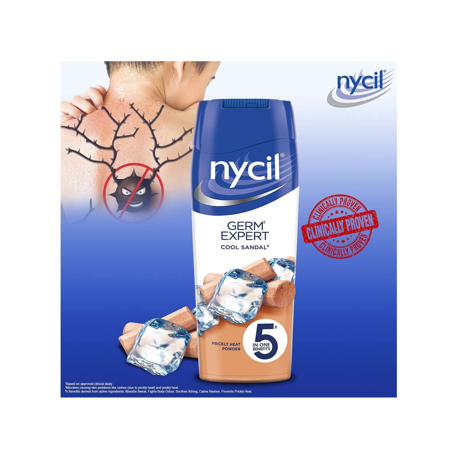 Buy Nycil Cool Chandan Prickly Heat Powder Bottle Of 150 G (Cool Herbal ...