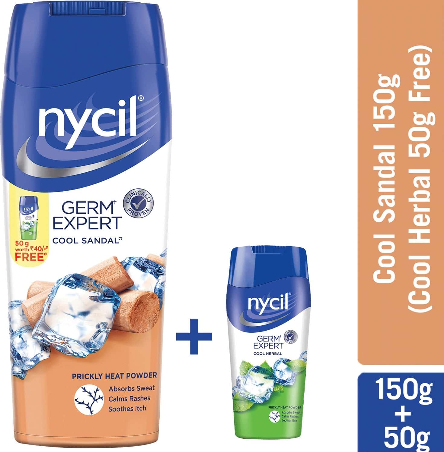 Buy NYCIL COOL SANDAL PRICKLY HEAT TALCUM POWDER, 150GM (COOL HERBAL ...