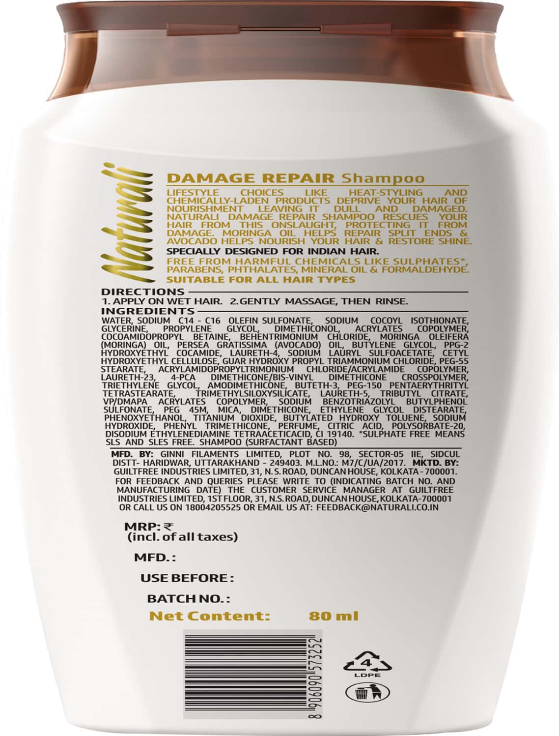 Buy NATURALI DAMAGE REPAIR SHAMPOO 80 ML Online & Get Upto 60% OFF at ...