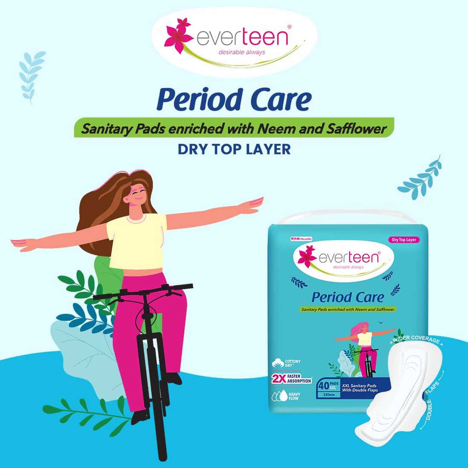 Buy EVERTEEN XXL SANITARY NAPKIN PADS WITH COTTONY-DRY TOP LAYER FOR ...